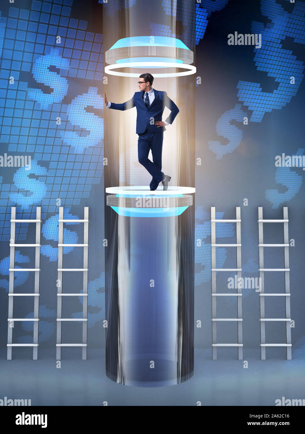 The businessman getting promotion in financial concept Stock Photo - Alamy
