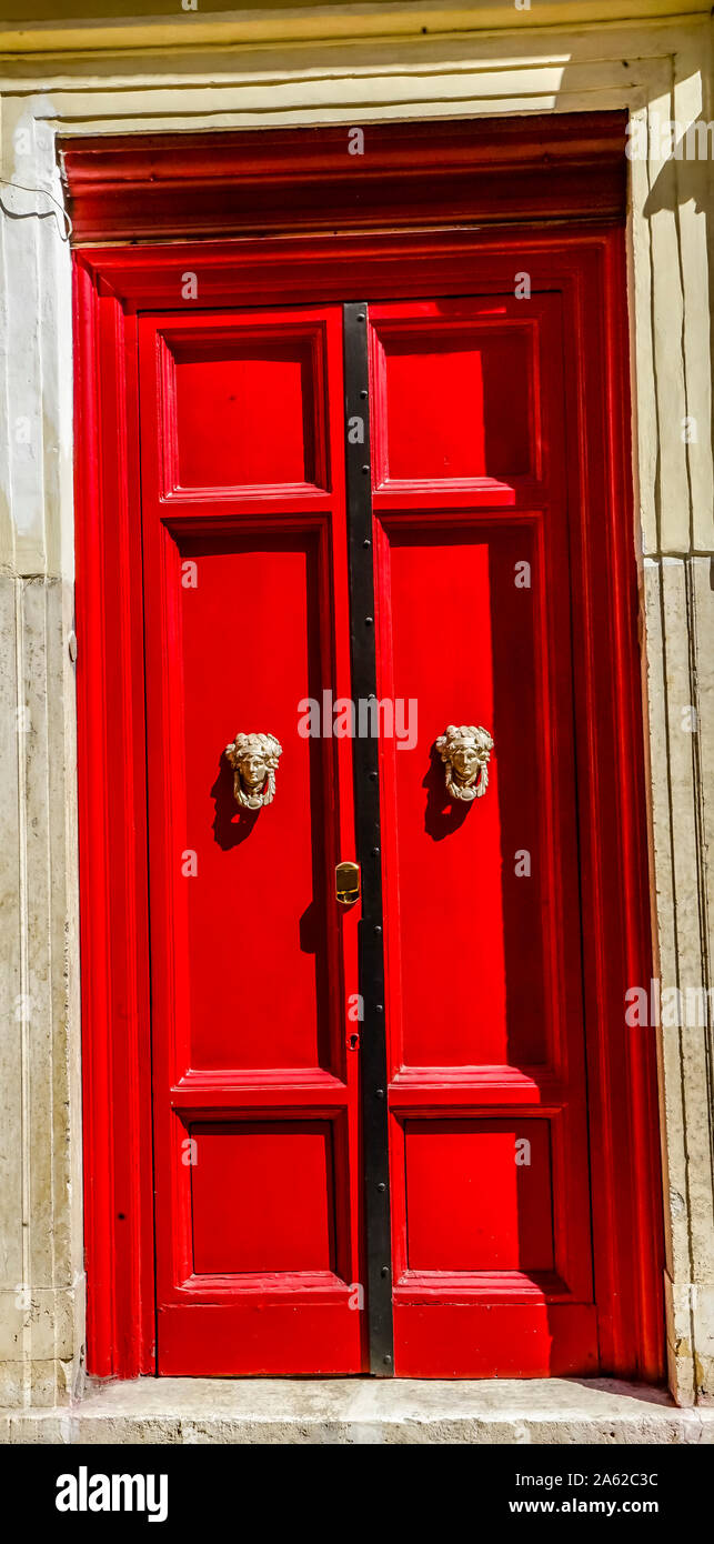 Bright Colorful Door Roman Street Neighborhood Rome Italy Stock Photo ...