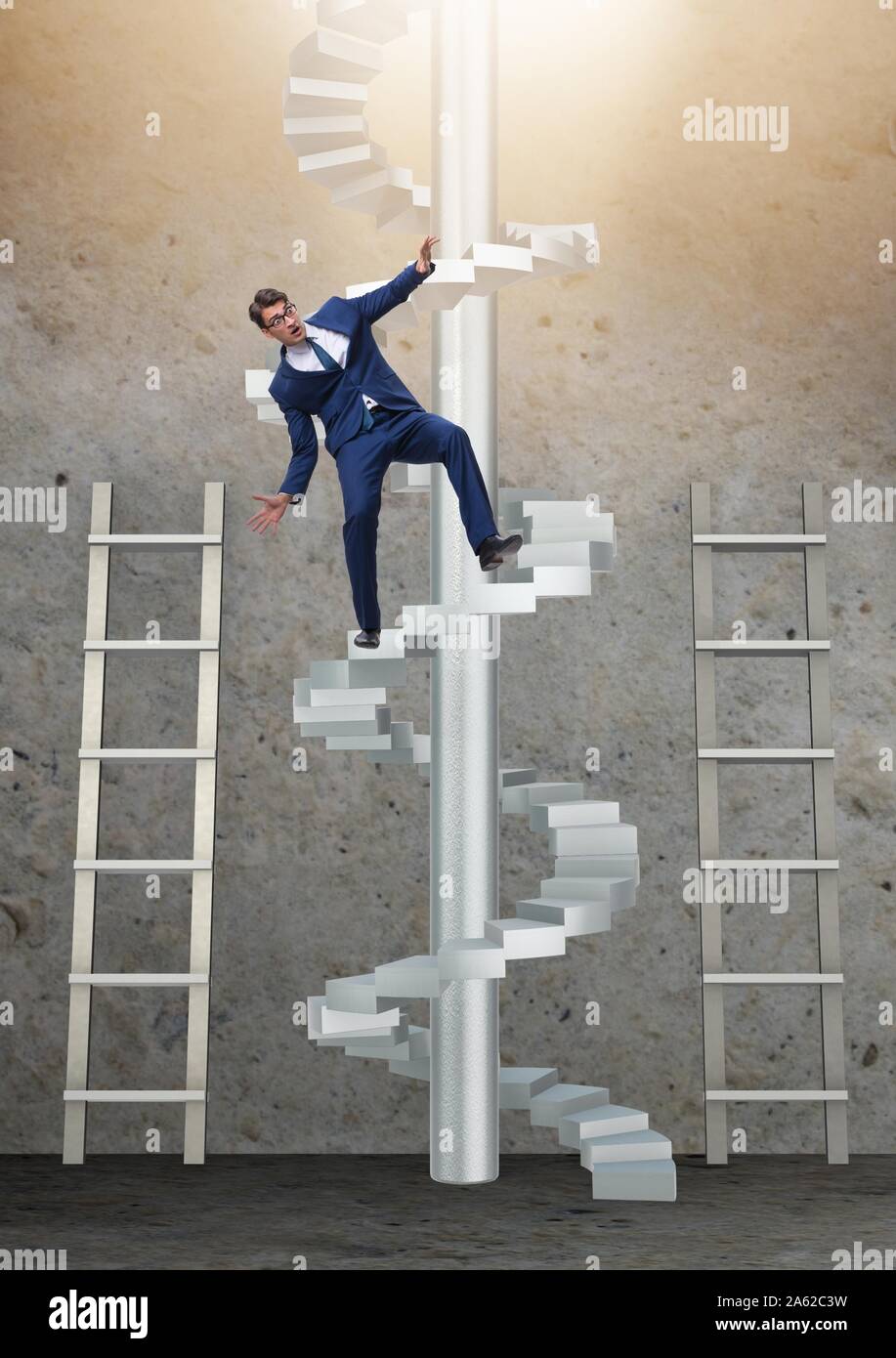 Man falling off ladder hi-res stock photography and images - Alamy