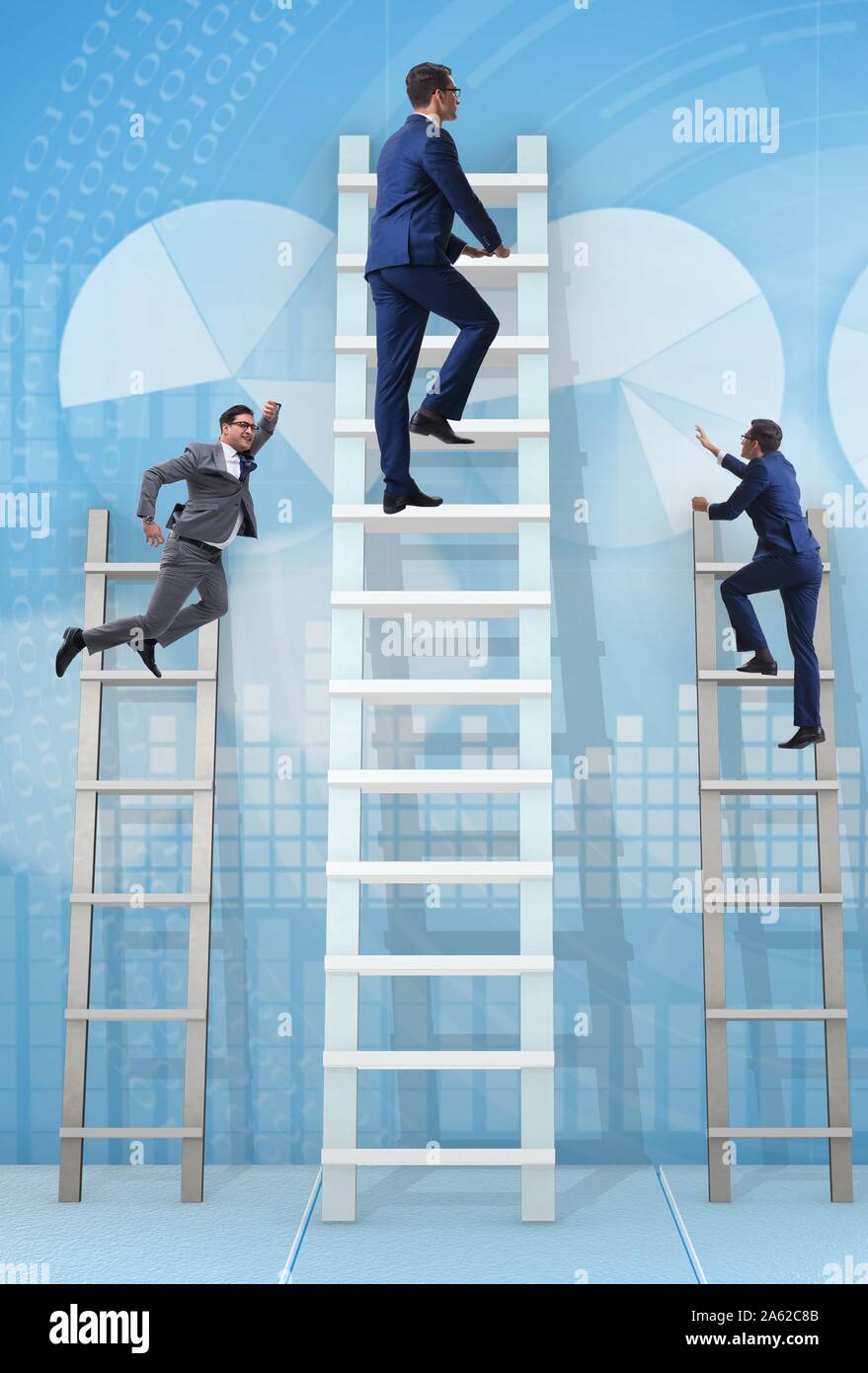The career progression concept with various ladders Stock Photo - Alamy
