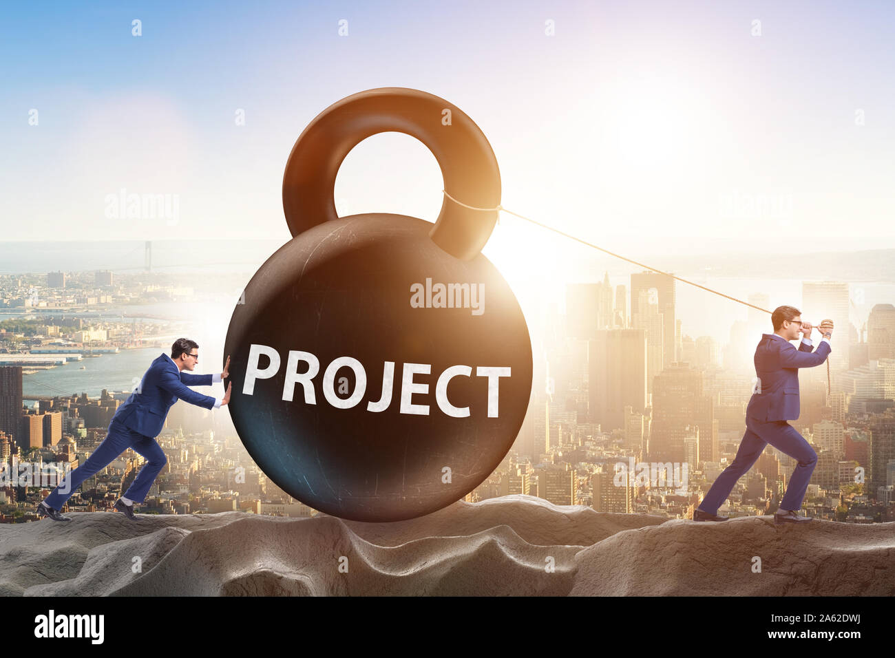 The businessman trying to deliver difficult project Stock Photo - Alamy