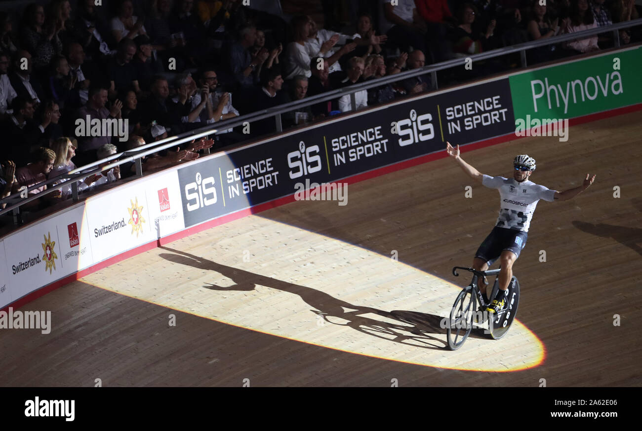 Germany’s Maximilian Levy celebrates after winning in the Sprint Final ...
