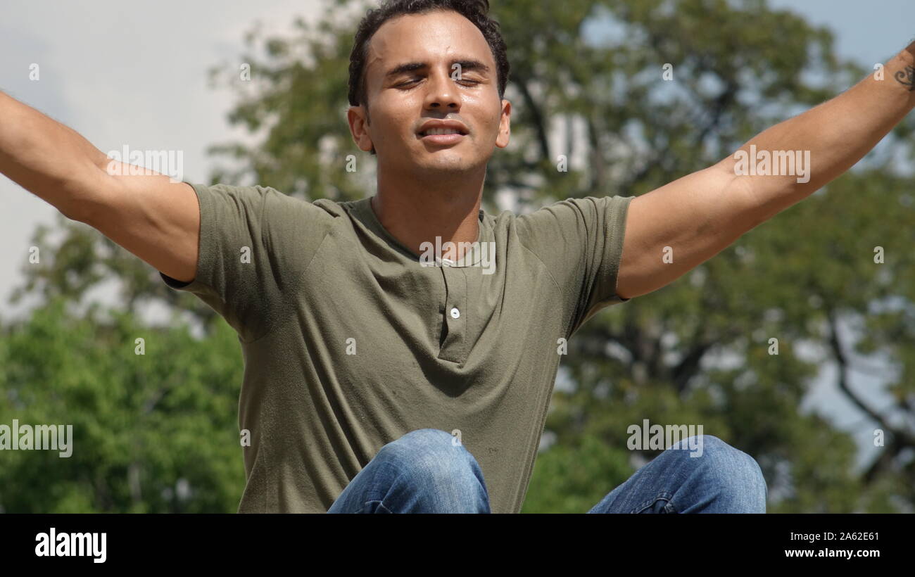 Male meditating hi-res stock photography and images - Alamy