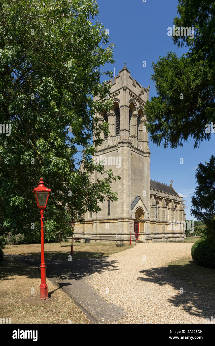 The church of St Mary in Woburn village, Bedfordshire, UK; built by the ...