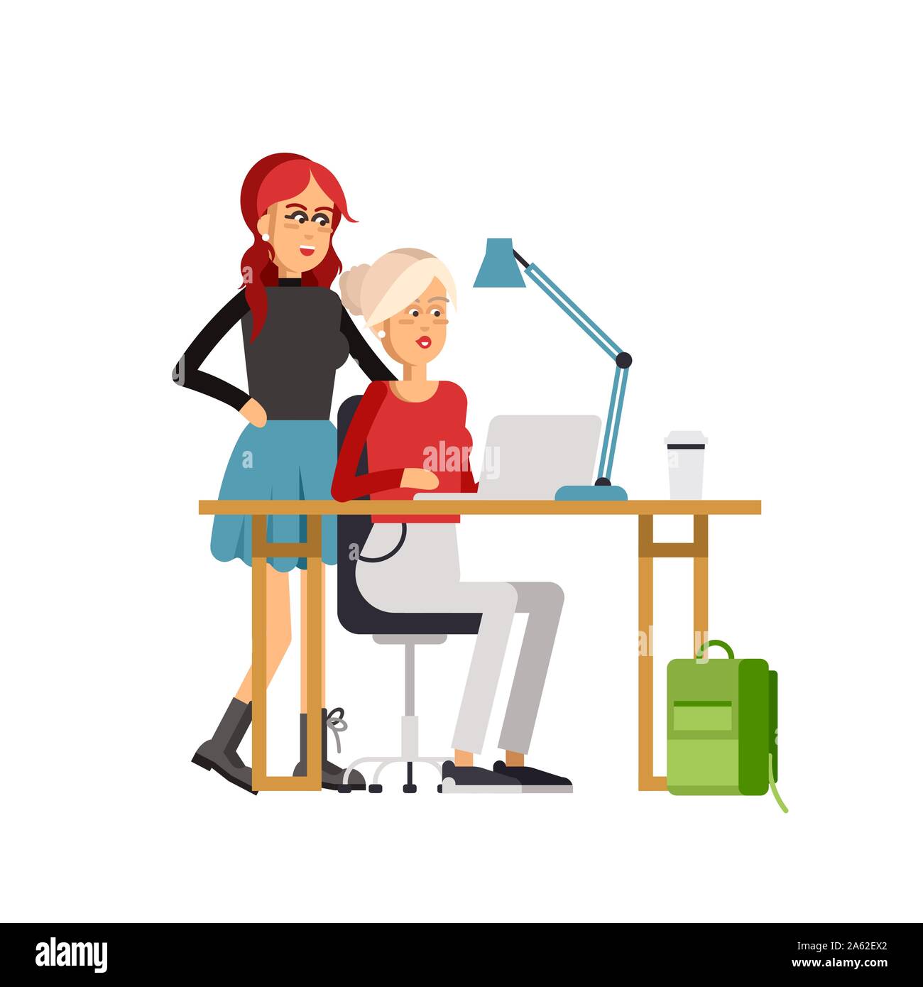 Young man computer vector Cut Out Stock Images & Pictures - Alamy