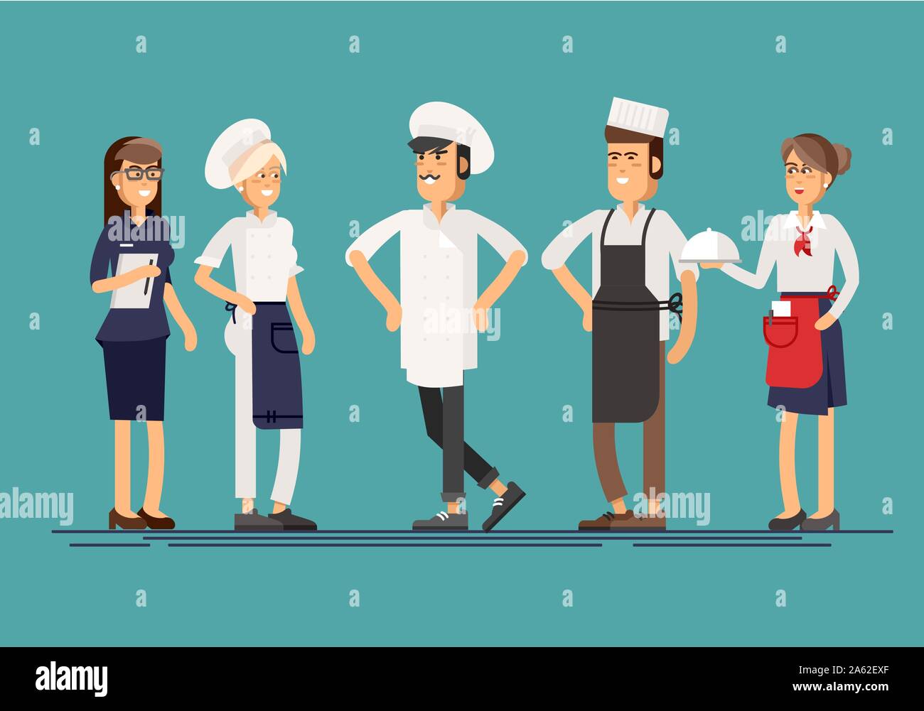 Restaurant staff and manager Stock Vector Images - Alamy
