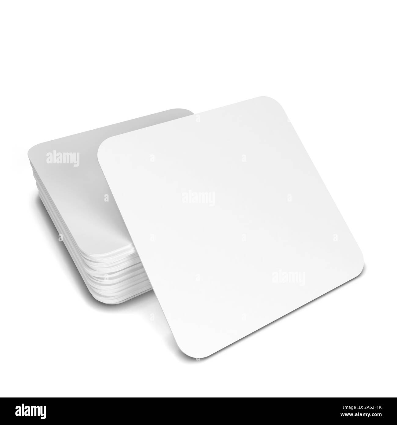 Rectangle coasters. 3d illustration isolated on white background Stock ...
