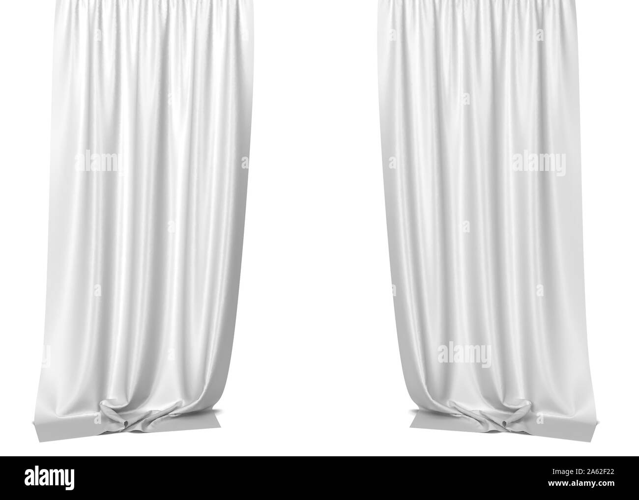 White curtains. 3d illustration isolated on white background Stock ...