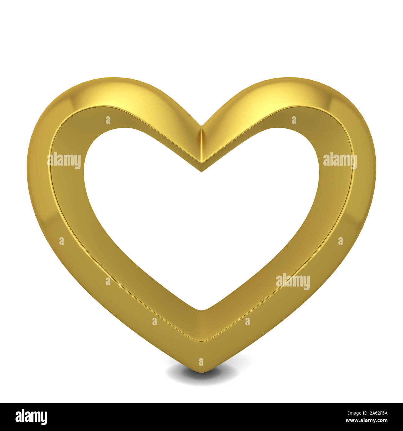 Golden heart. 3d illustration isolated on white background Stock Photo ...