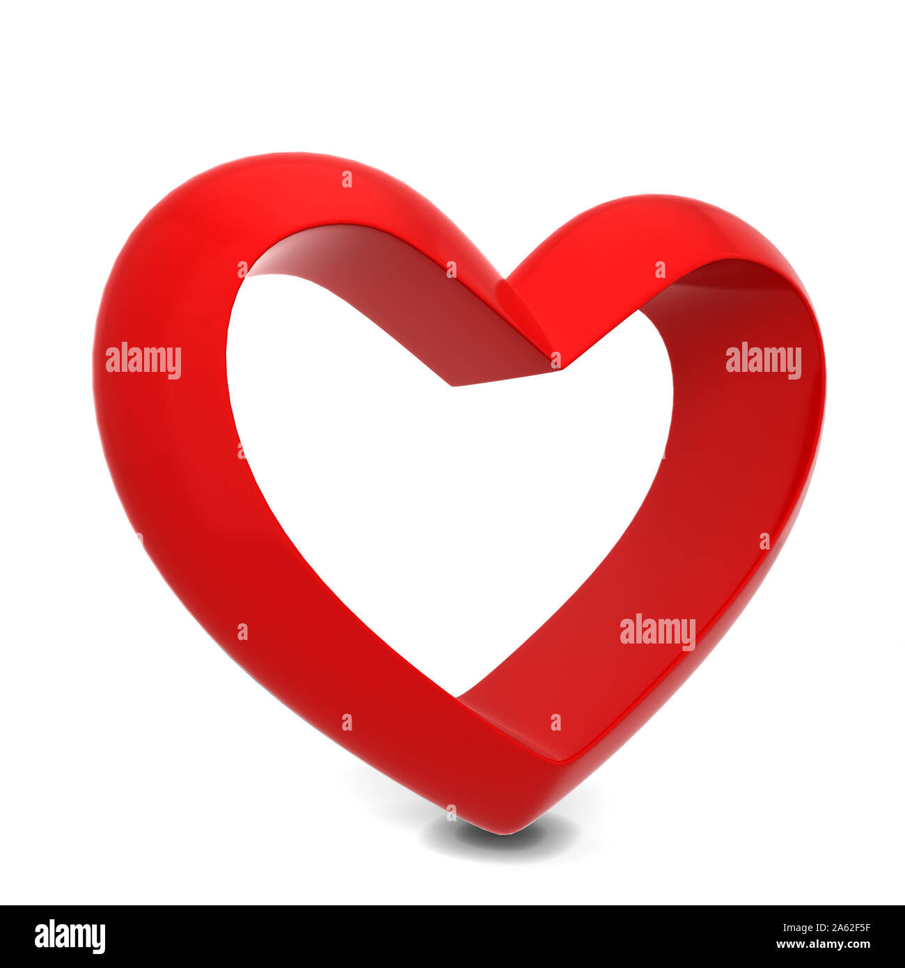 Red heart. 3d illustration isolated on white background Stock Photo - Alamy
