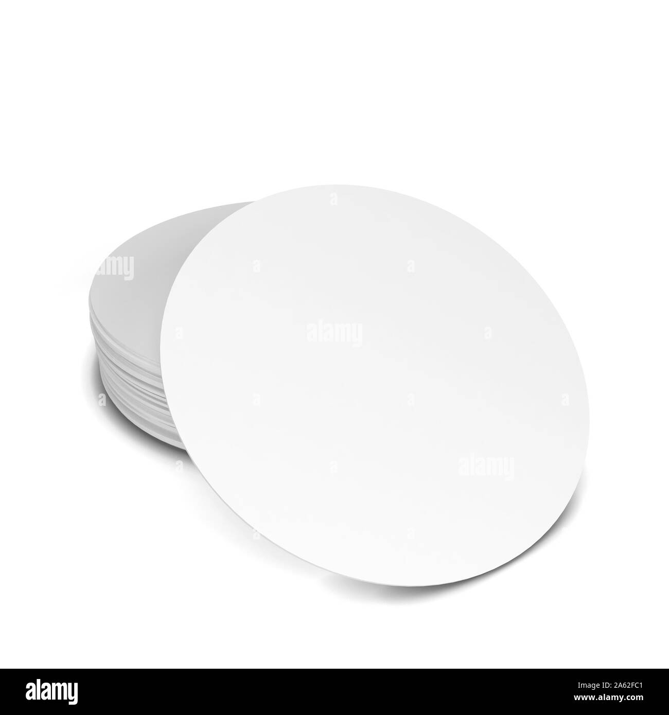 Round coasters. 3d illustration isolated on white background Stock ...