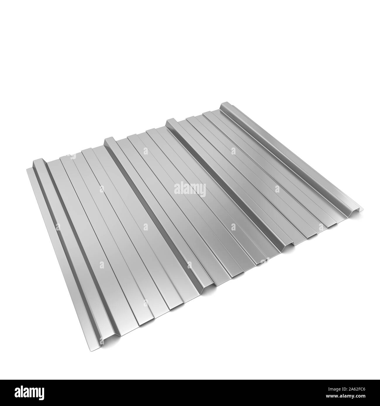 Corrugated metal sheet. 3d illustration isolated on white background ...