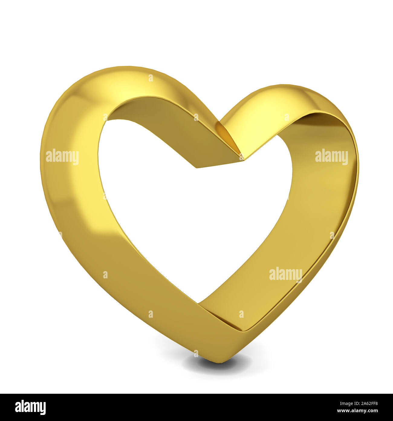 Golden heart. 3d illustration isolated on white background Stock Photo ...