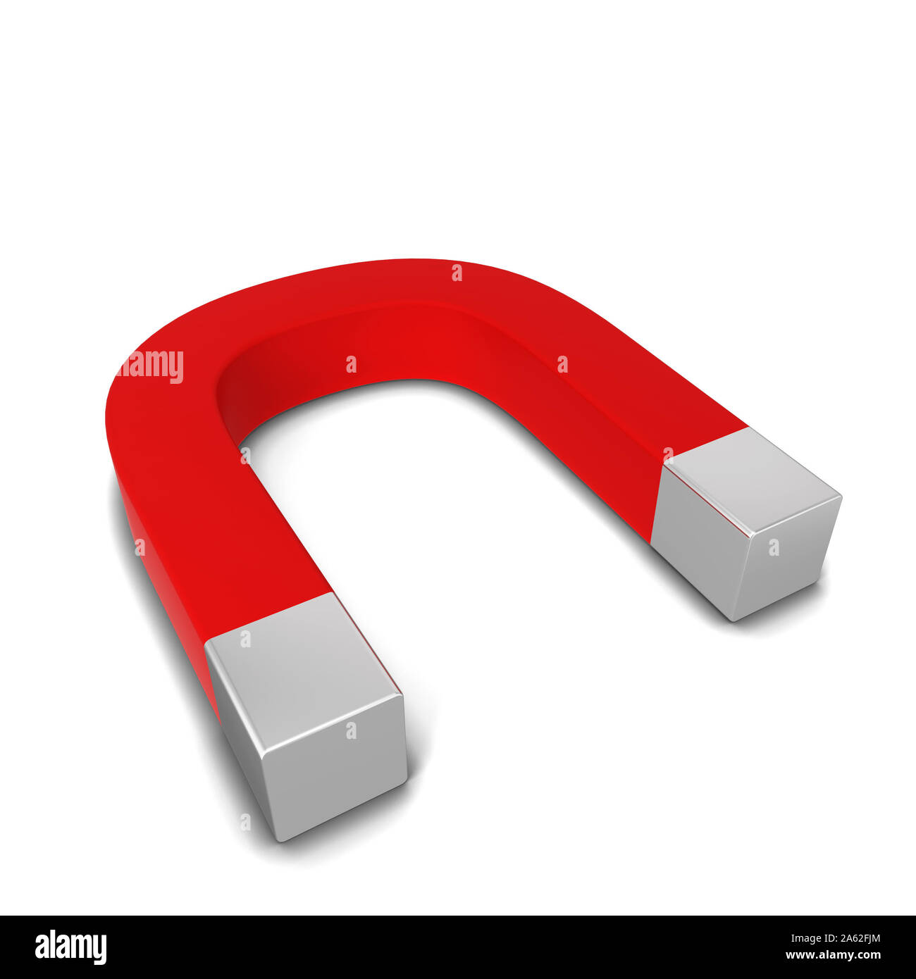 Red magnet. 3d illustration isolated on white background Stock Photo ...