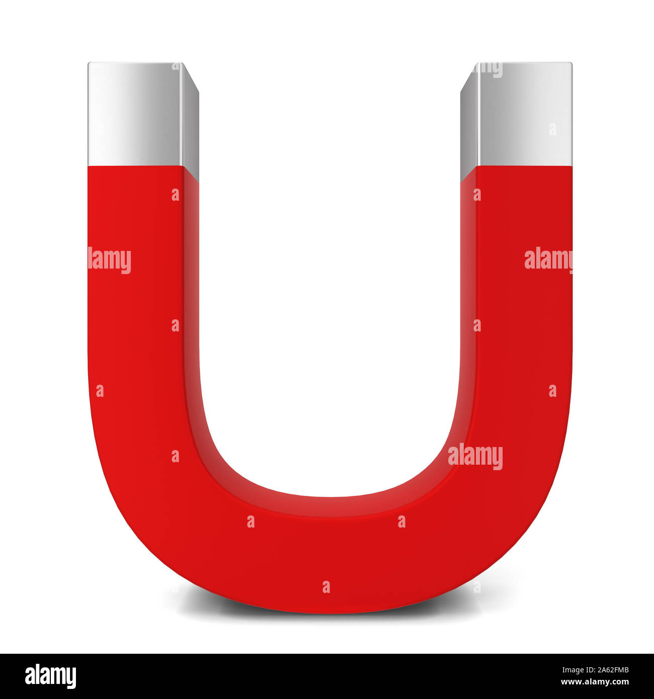 Red magnet. 3d illustration isolated on white background Stock Photo ...