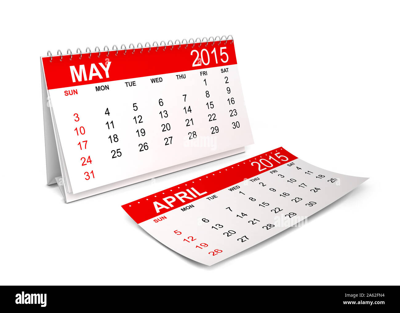 2015 Calendar. May. 3d illustration isolated on white background Stock ...