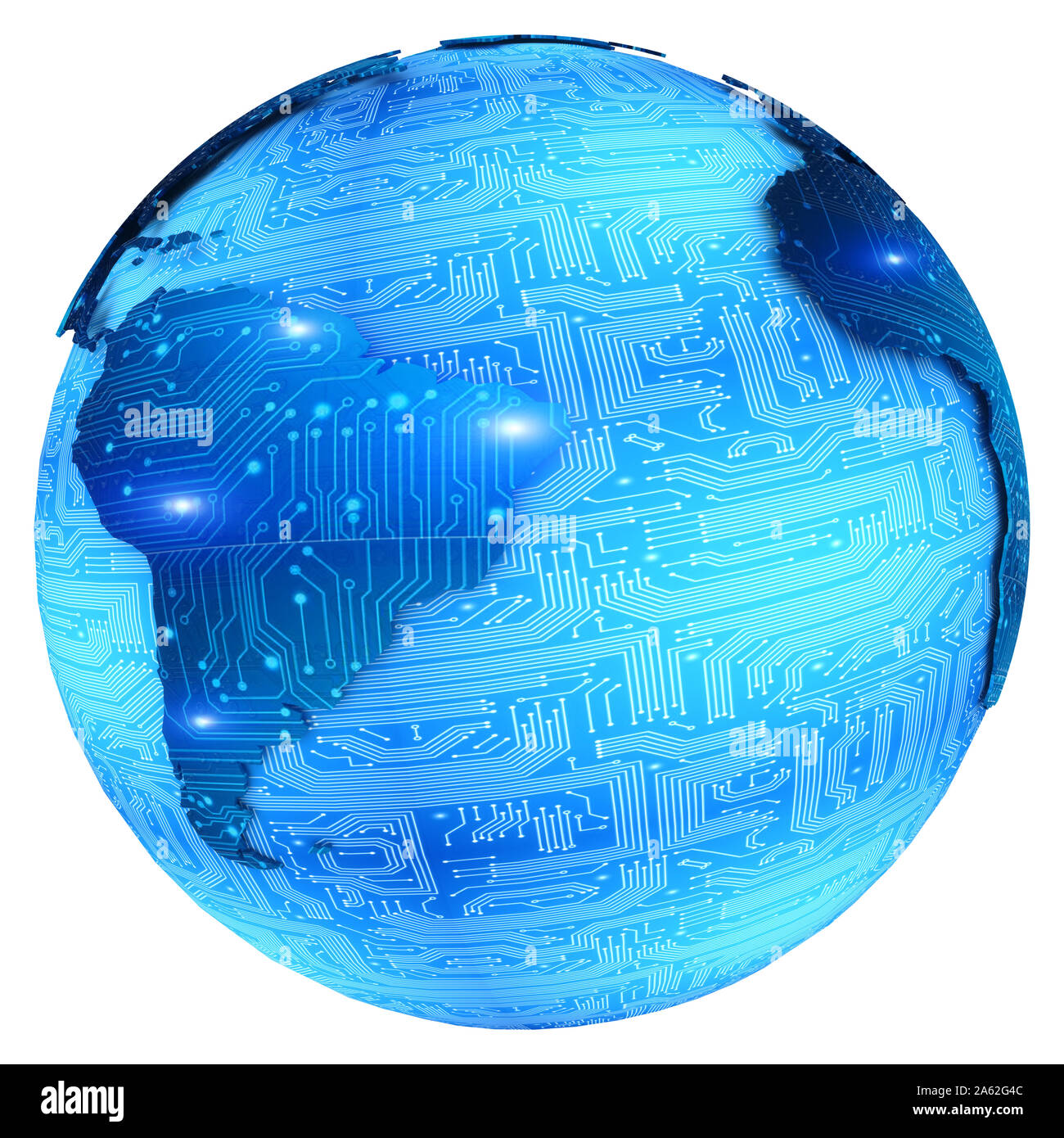 Globe circuit board Cut Out Stock Images & Pictures - Alamy
