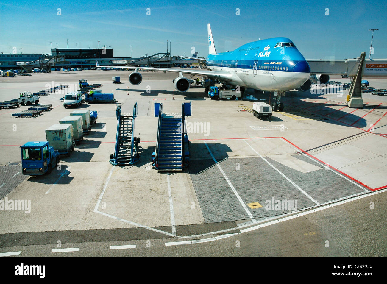 AMSTERDAM, HOLLAND - September 2018: Wide angle of the KLM Airplane ...