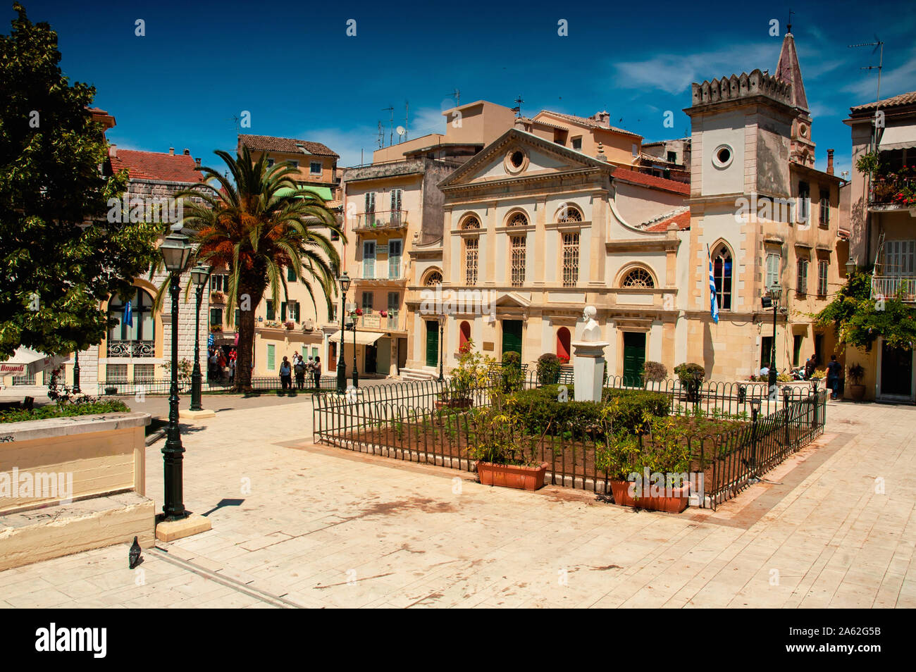 Corfu, Greece, Summer 2018: The historical center of Corfu during the ...