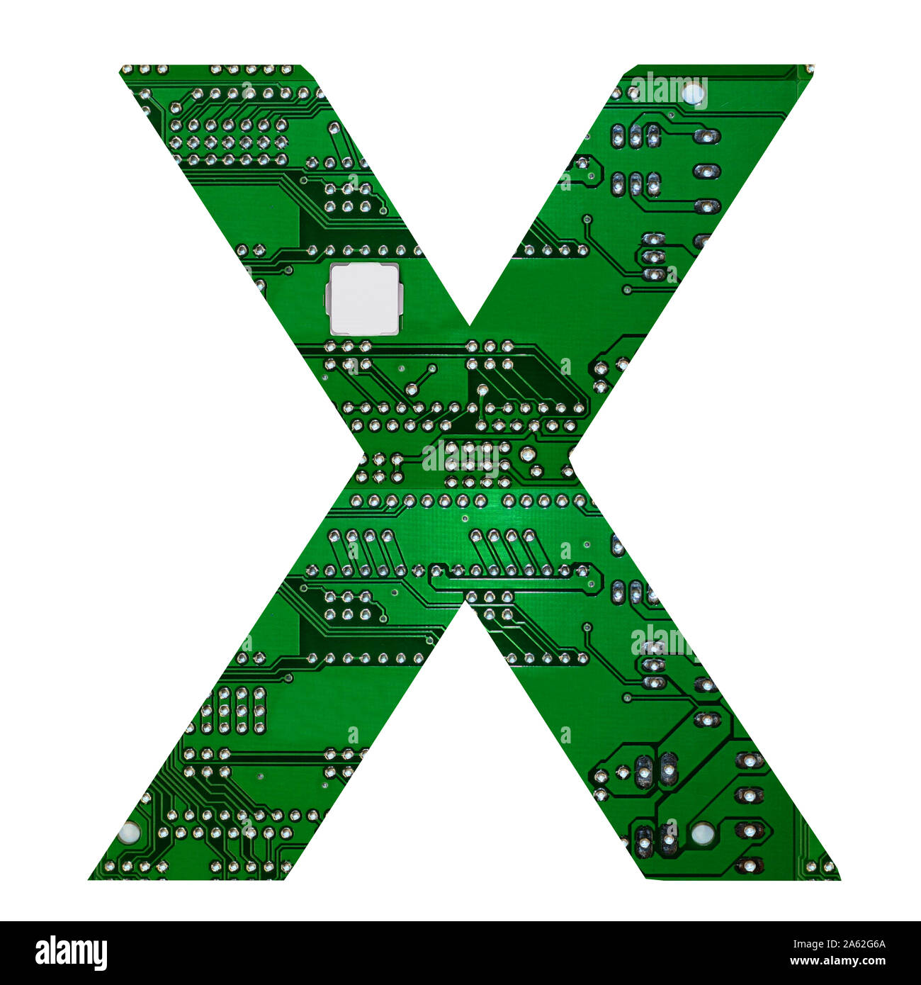 Letter X, Alphabet in circuit board style. Digital hi-tech letter ...