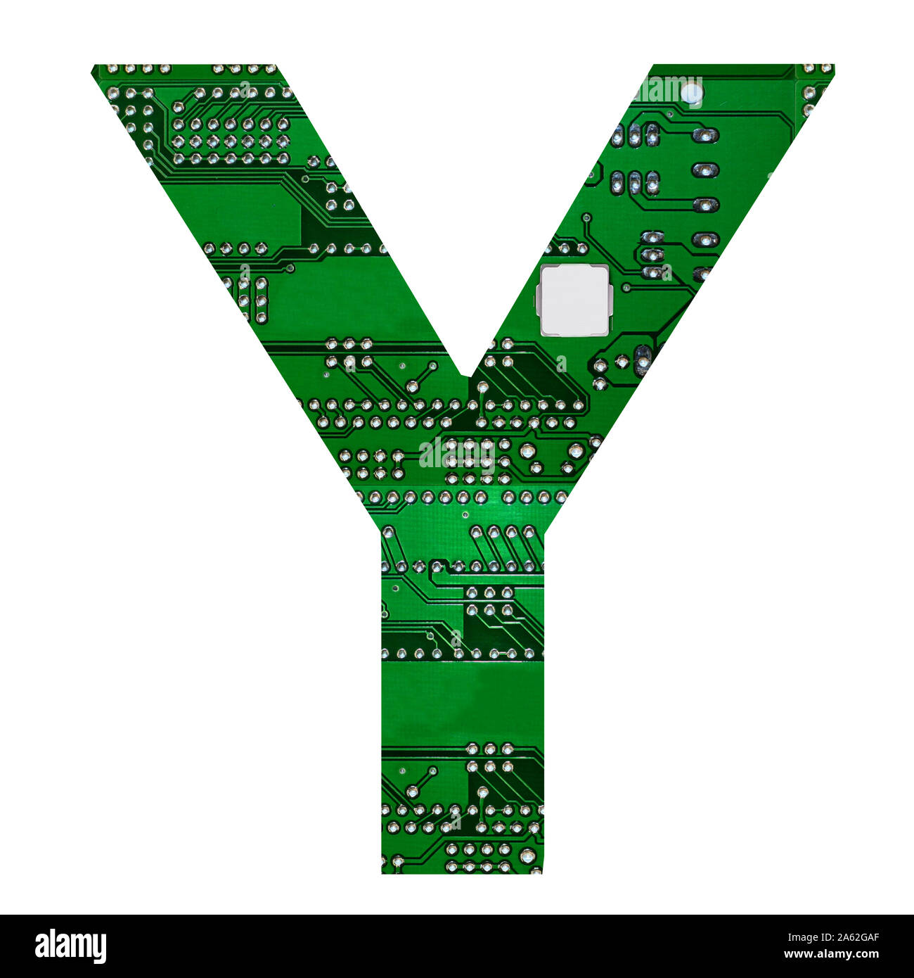 Letter Y, Alphabet in circuit board style. Digital hi-tech letter ...