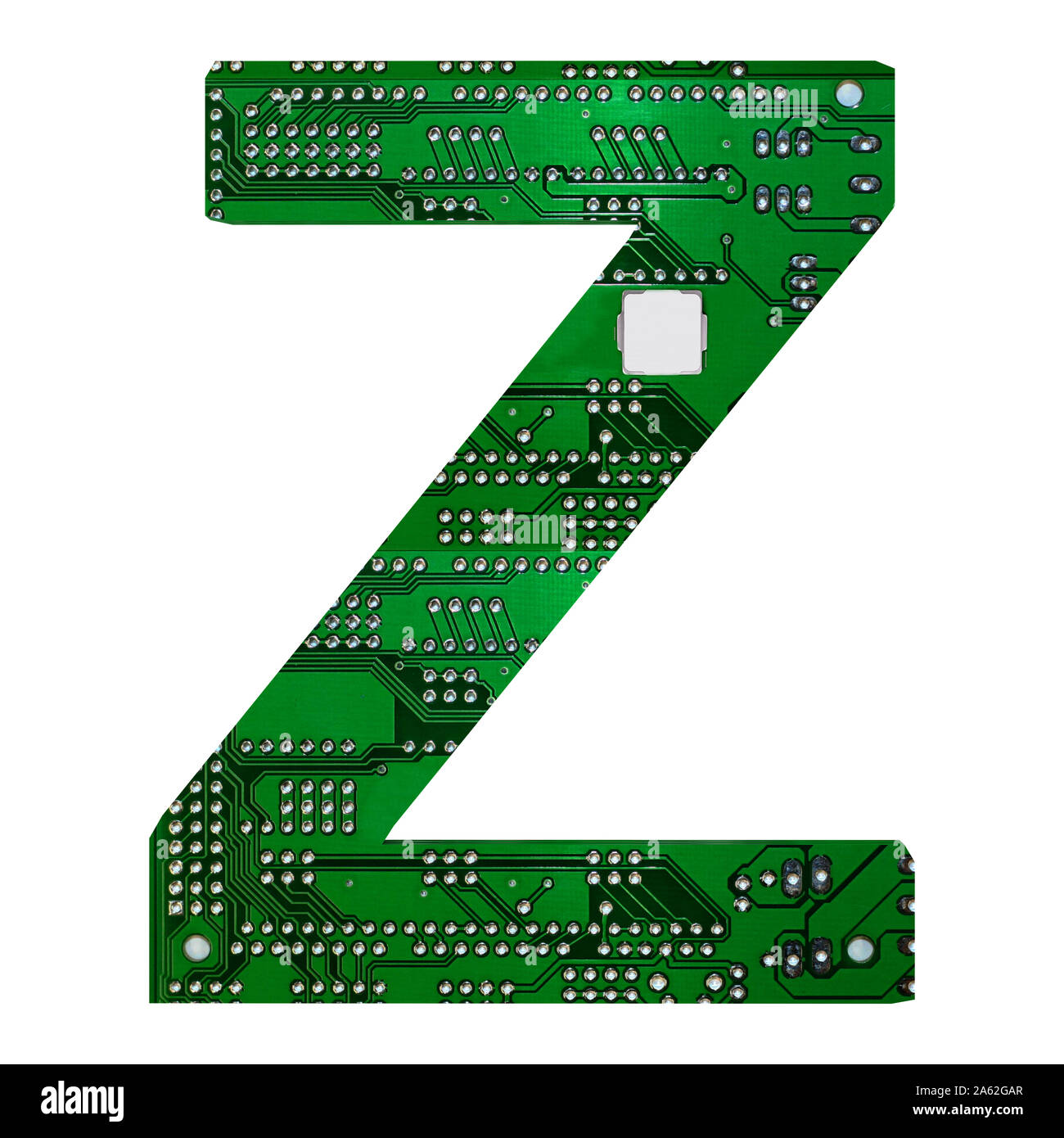 Letter Z, Alphabet in circuit board style. Digital hi-tech letter ...