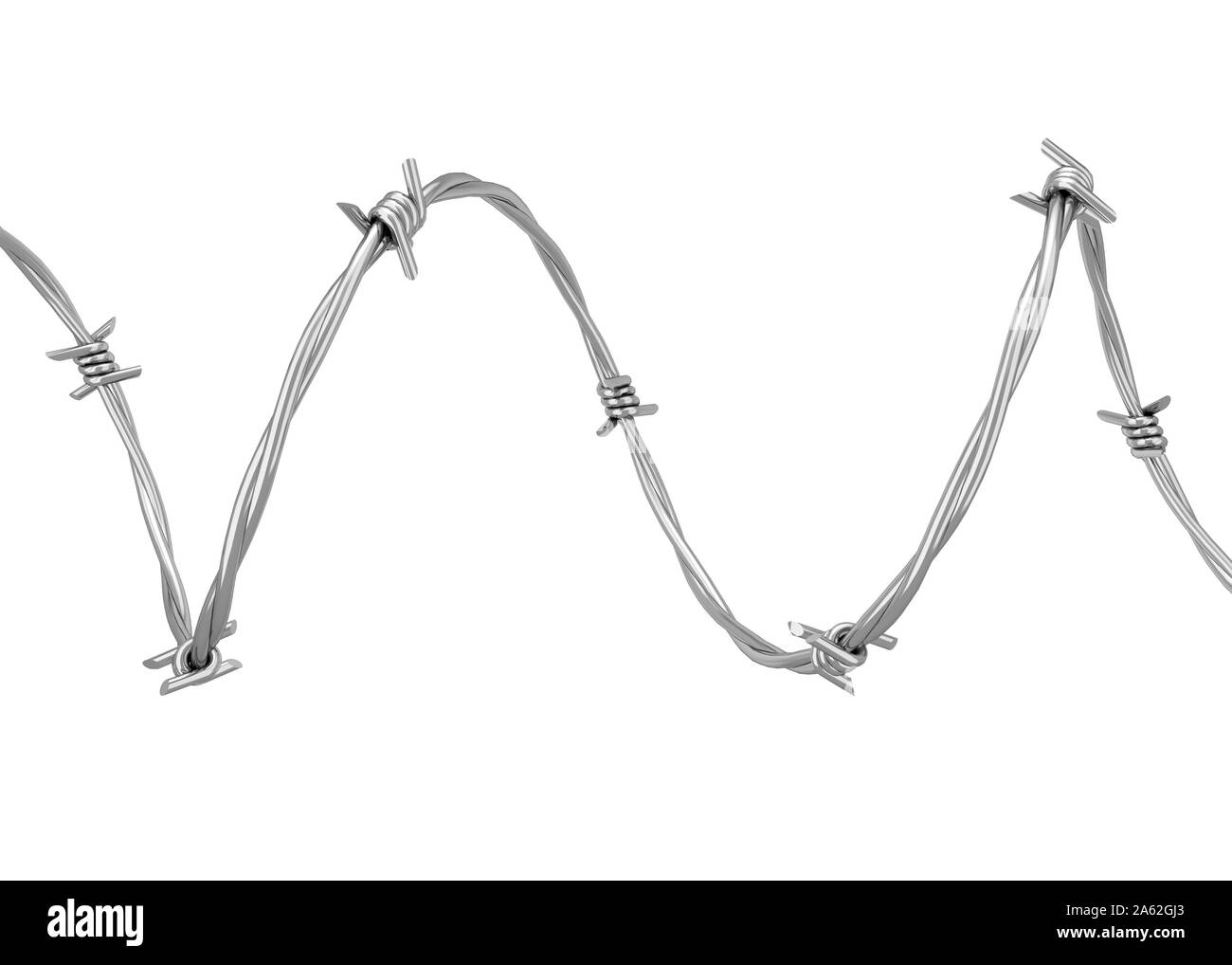 Barbed wire. . 3d illustration isolated on white background Stock Photo ...