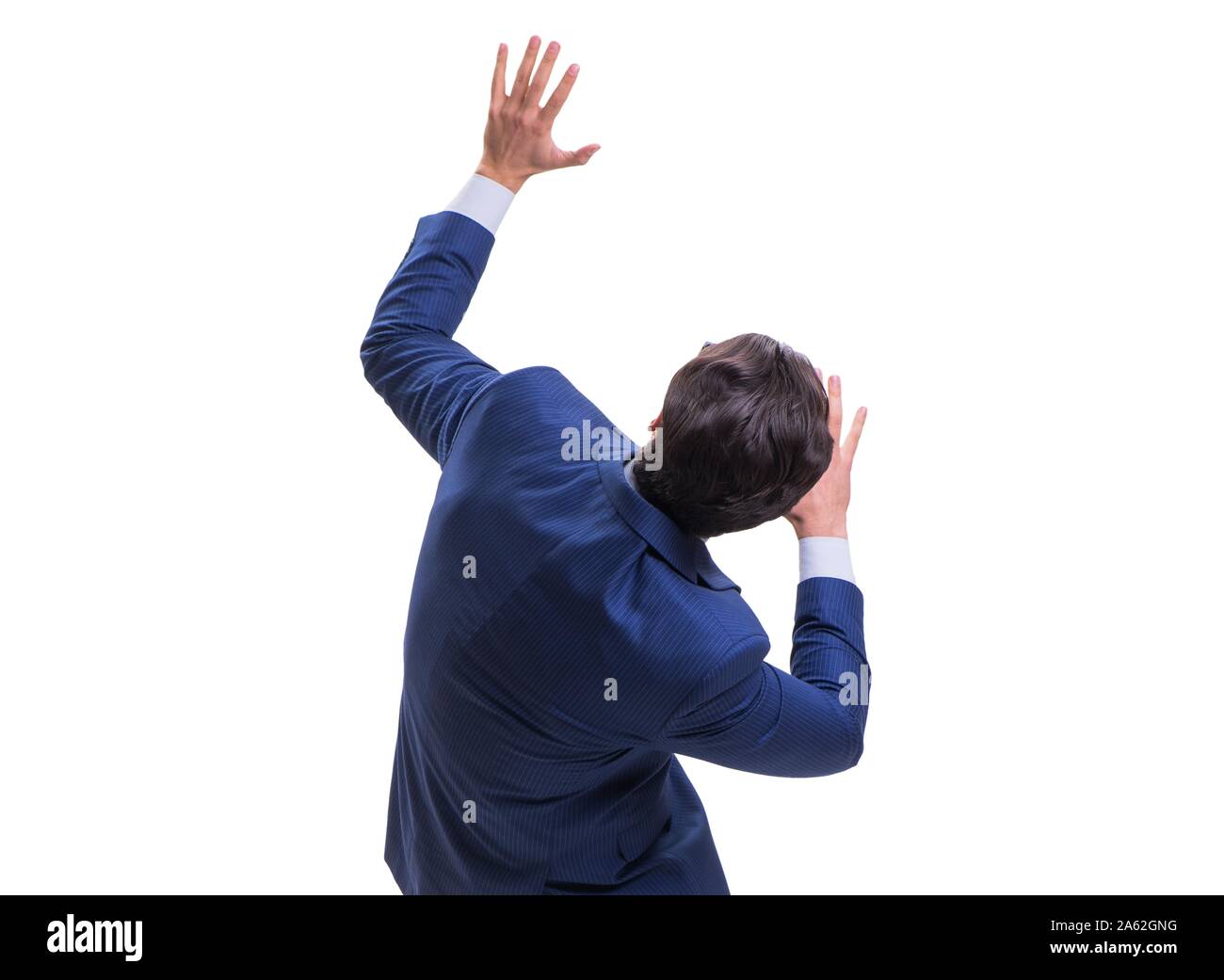 The businessman isolated on the white background Stock Photo - Alamy