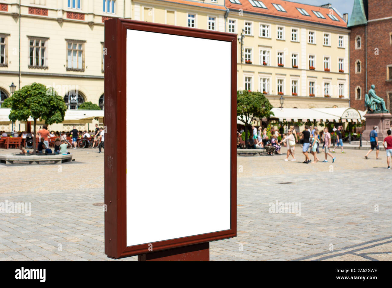 Rectangular White Mockup Poster City Advertisement Isolated On The ...