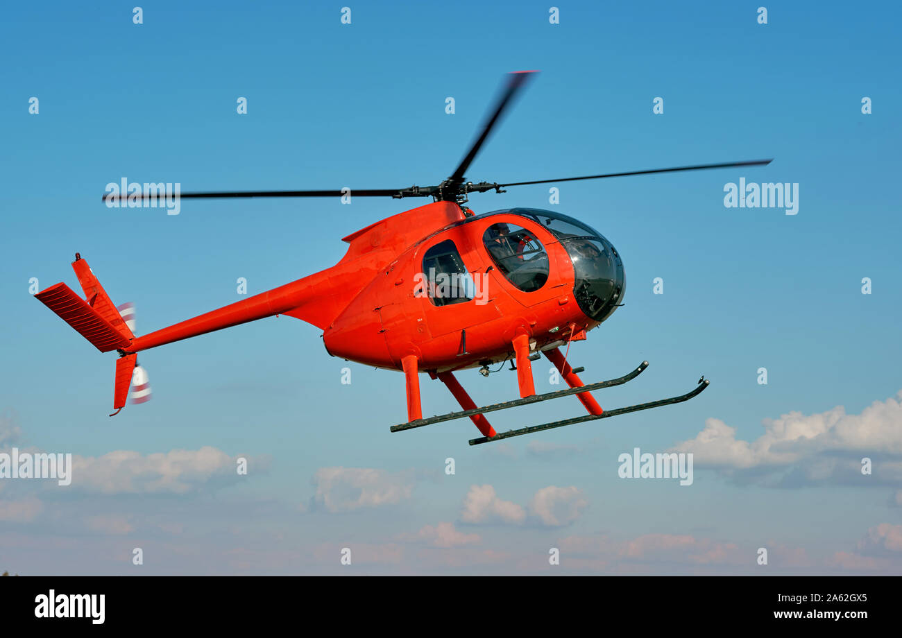 small commercial helicopter at the airport Stock Photo - Alamy
