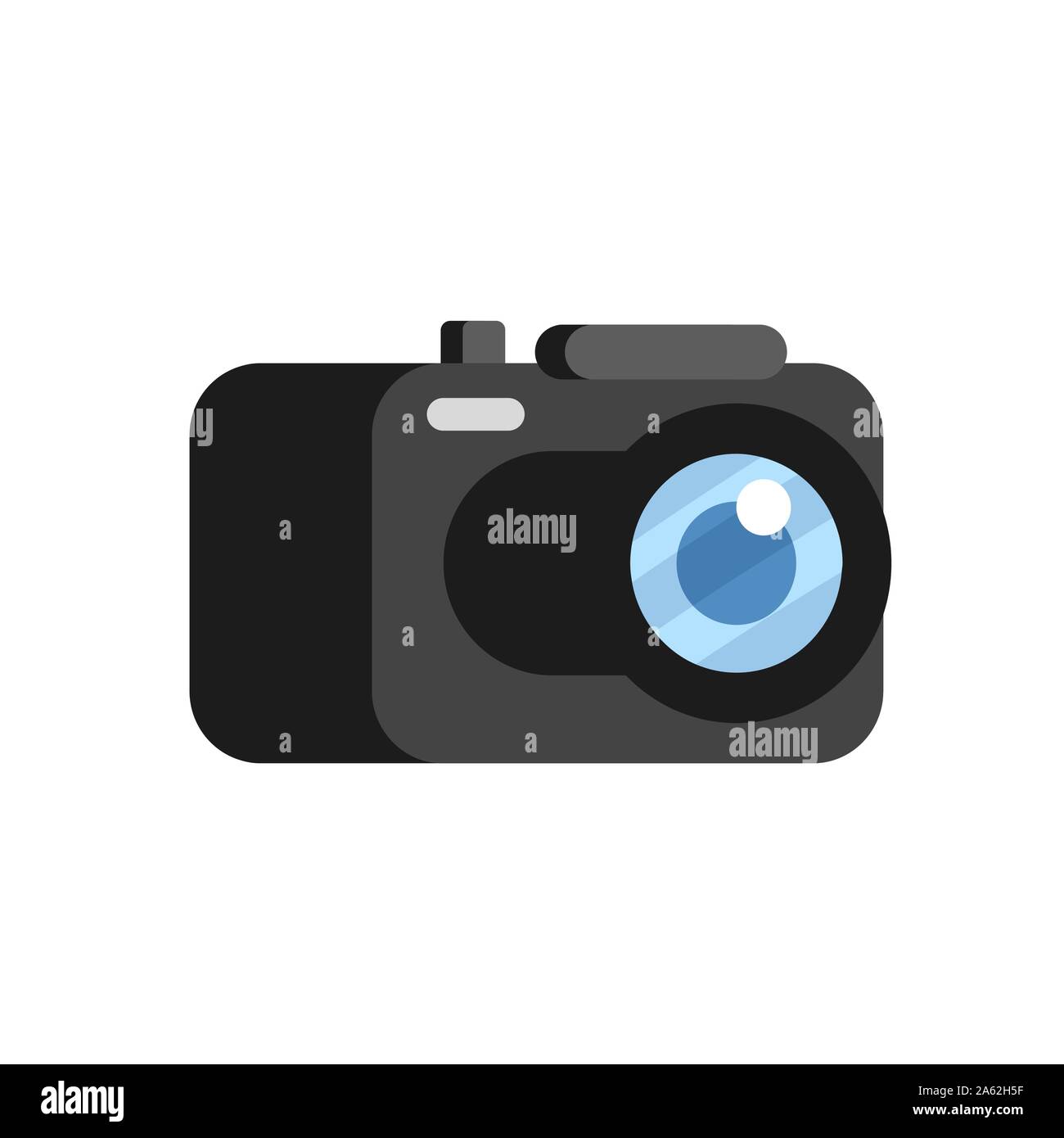 Flat style with long shadows, camera vector icon illustration Stock ...