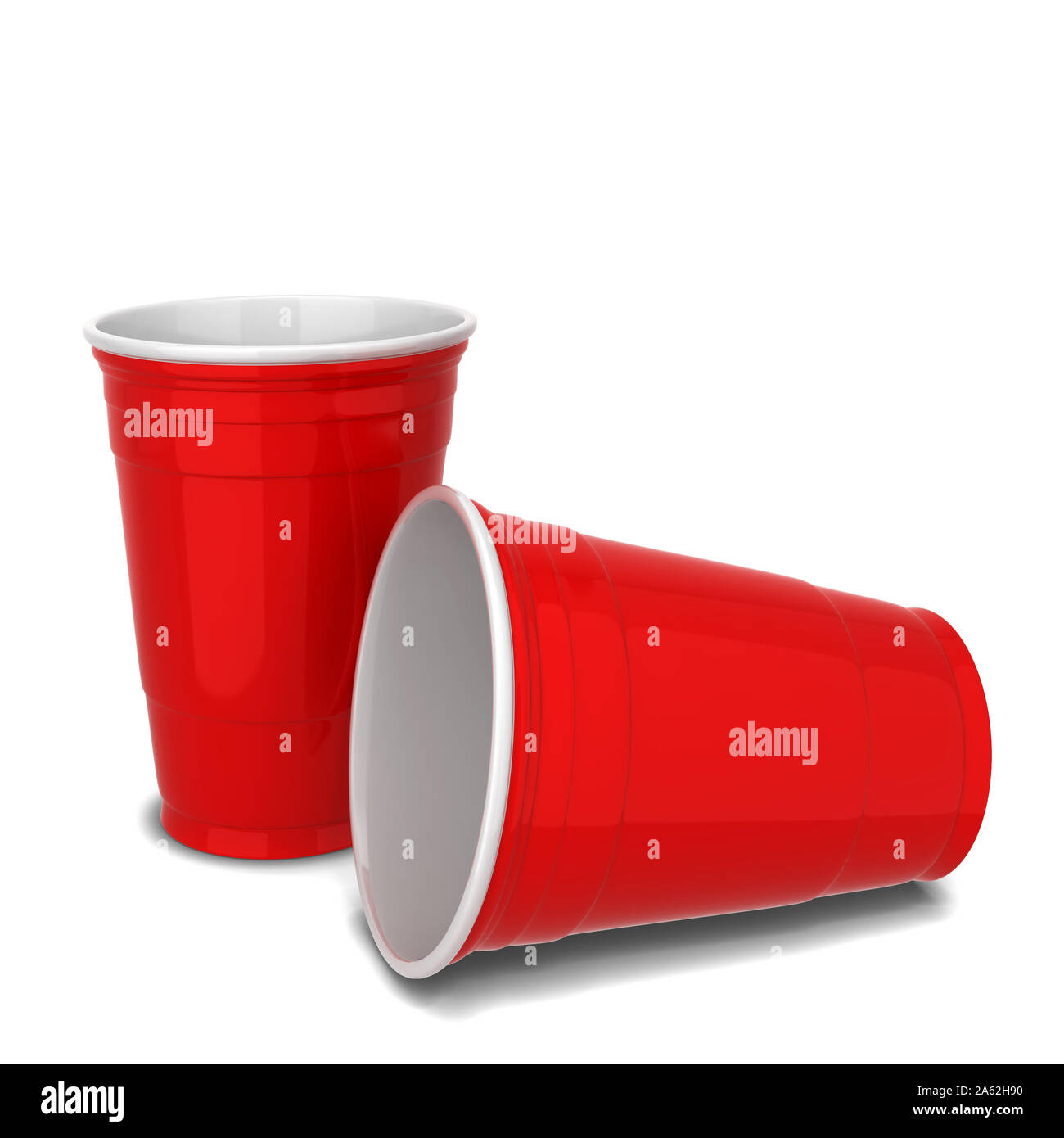 Red plastic cup. 3d illustration isolated on white background Stock ...