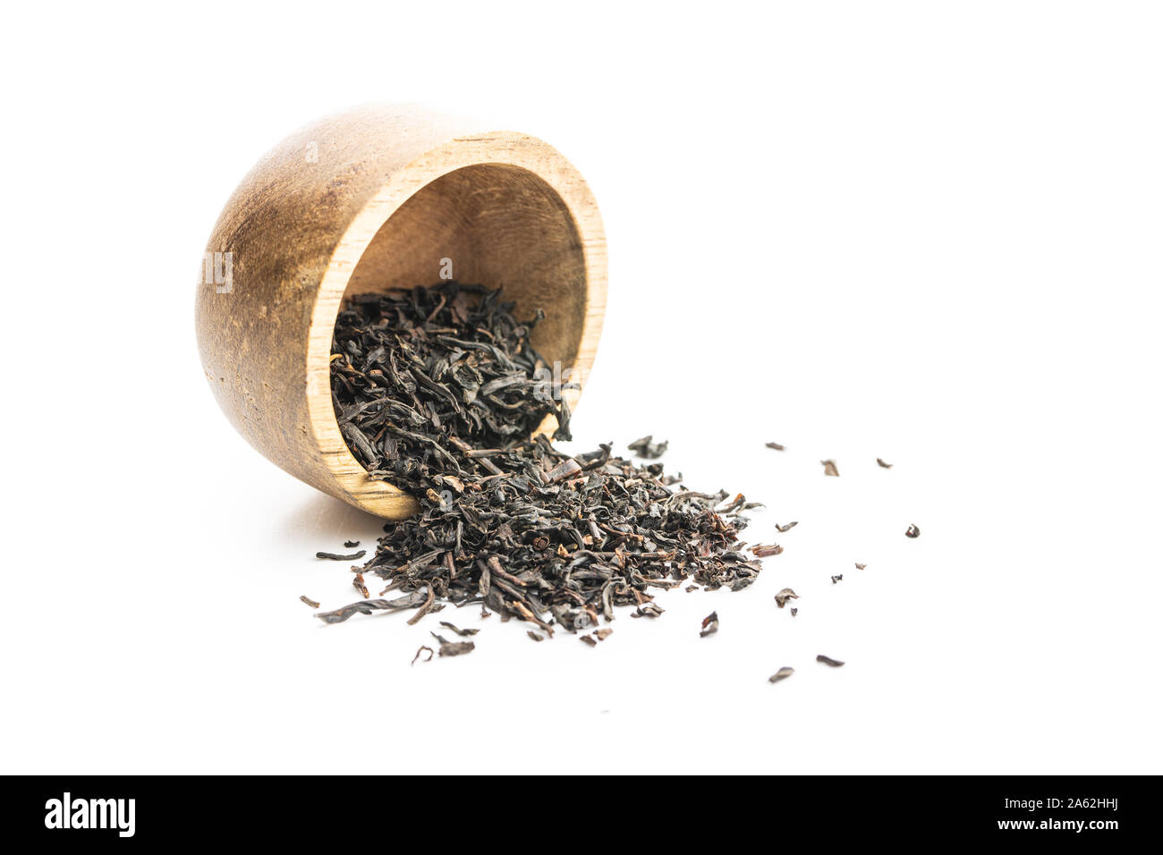 Dried black tea leaves isolated on white background Stock Photo - Alamy