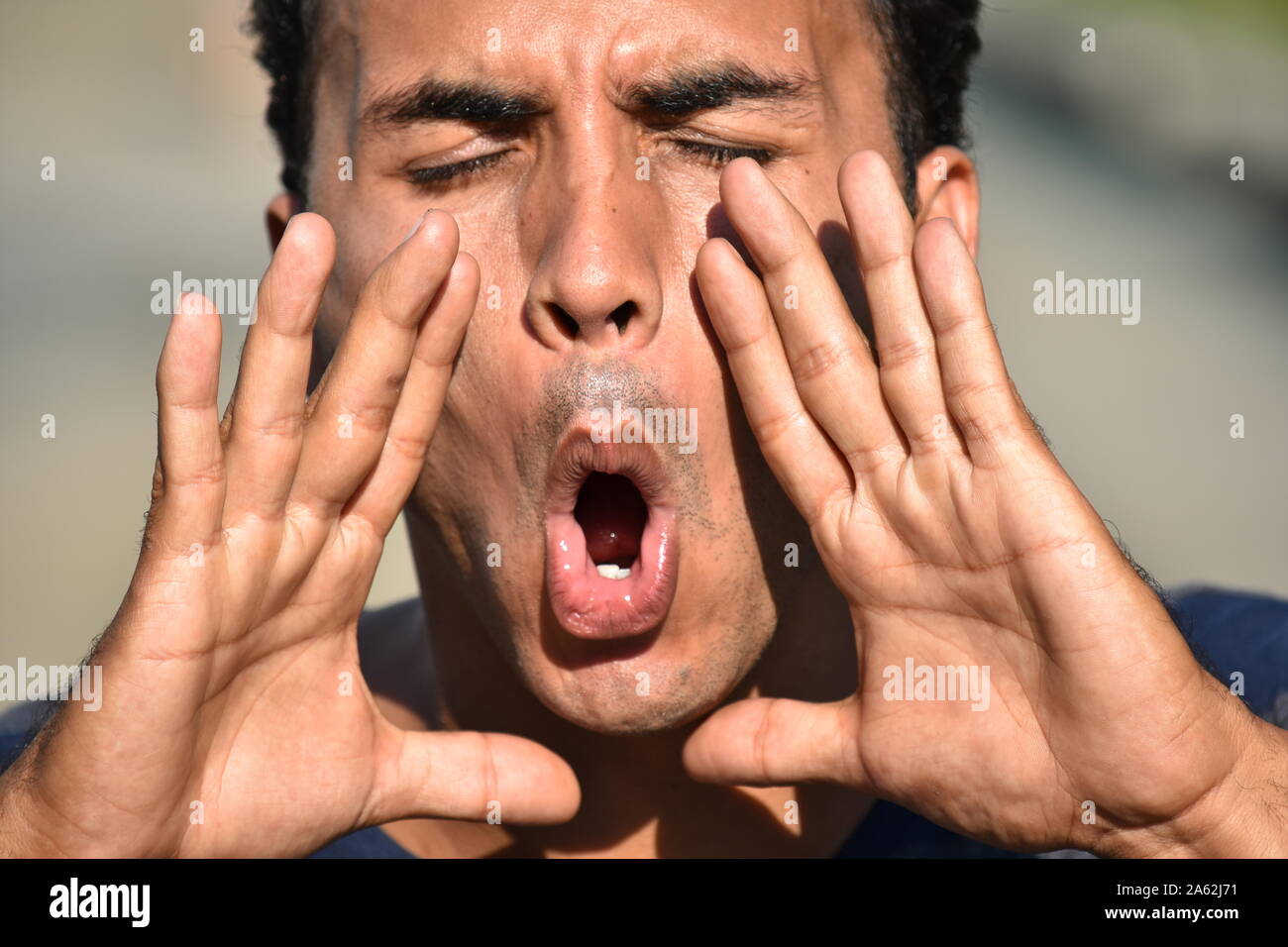 Male shouting loudly hi-res stock photography and images - Alamy