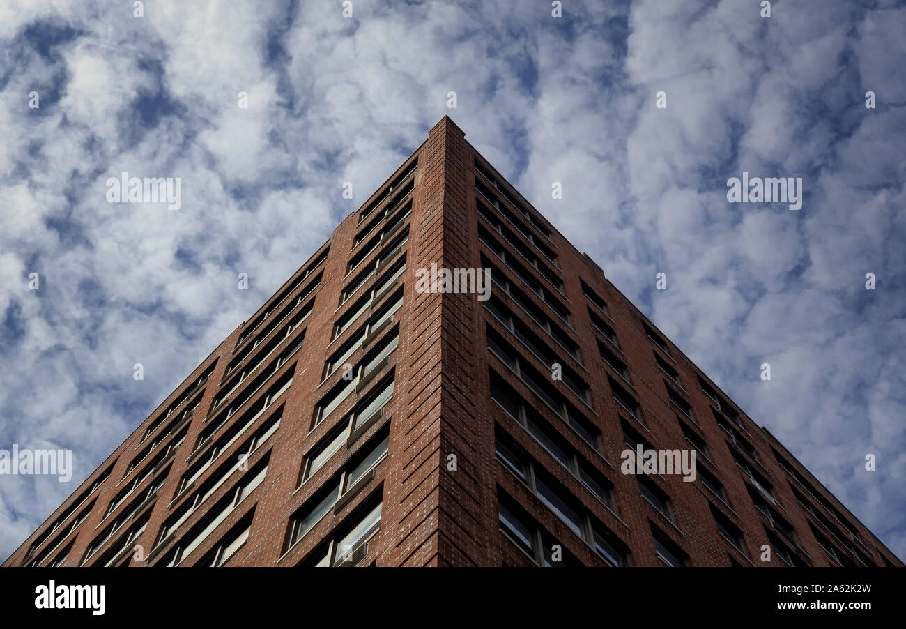 Photo from the bottom of the facade of an office building. Sample of a ...