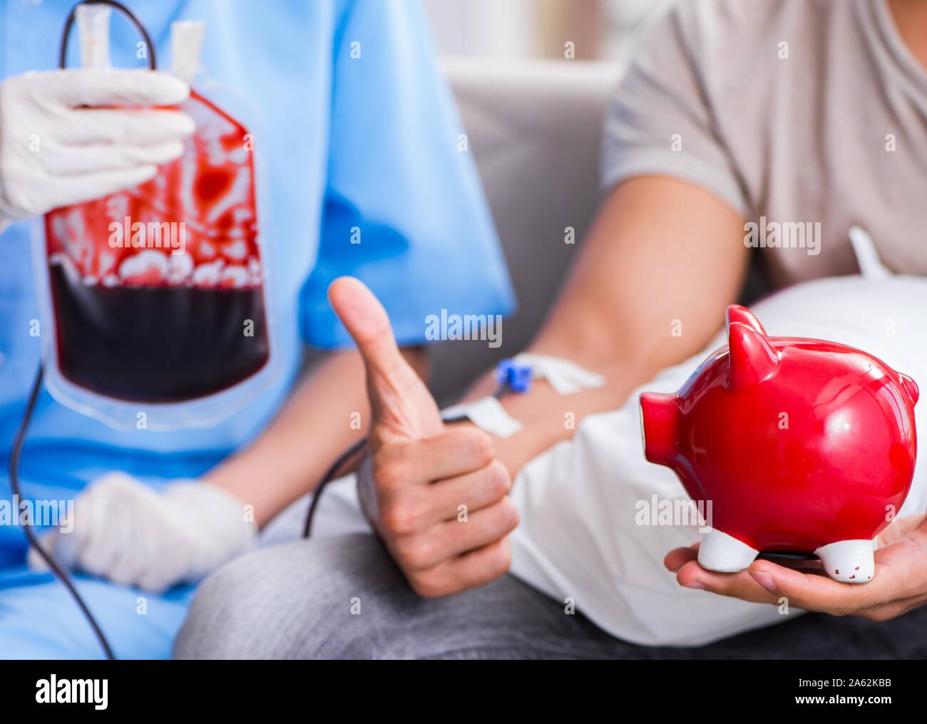 Patient getting blood transfusion in hospital clinic Stock Photo - Alamy