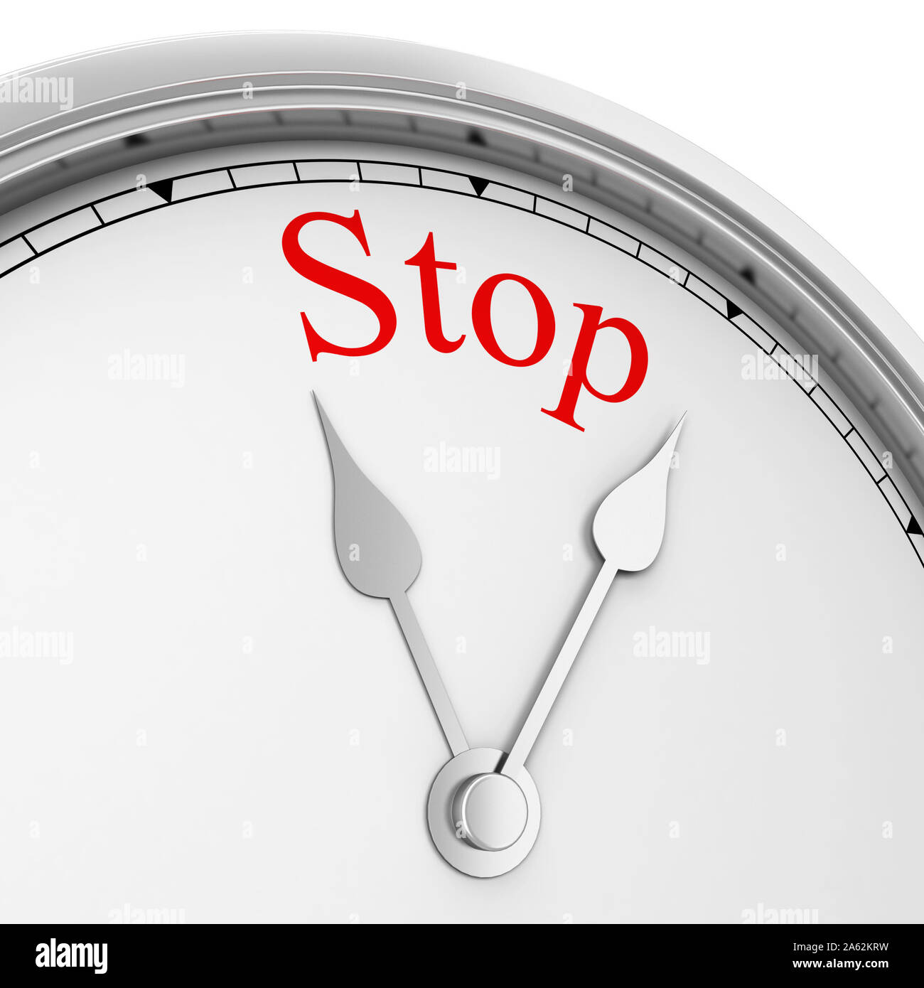 Stop wasting time concept. 3d illustration isolated on white background ...