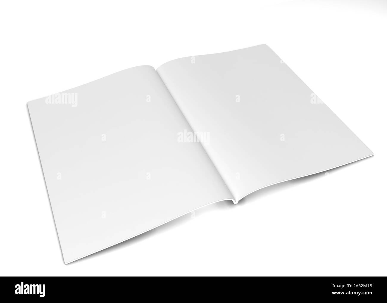 Open magazine or brochure. 3d illustration isolated on white background ...