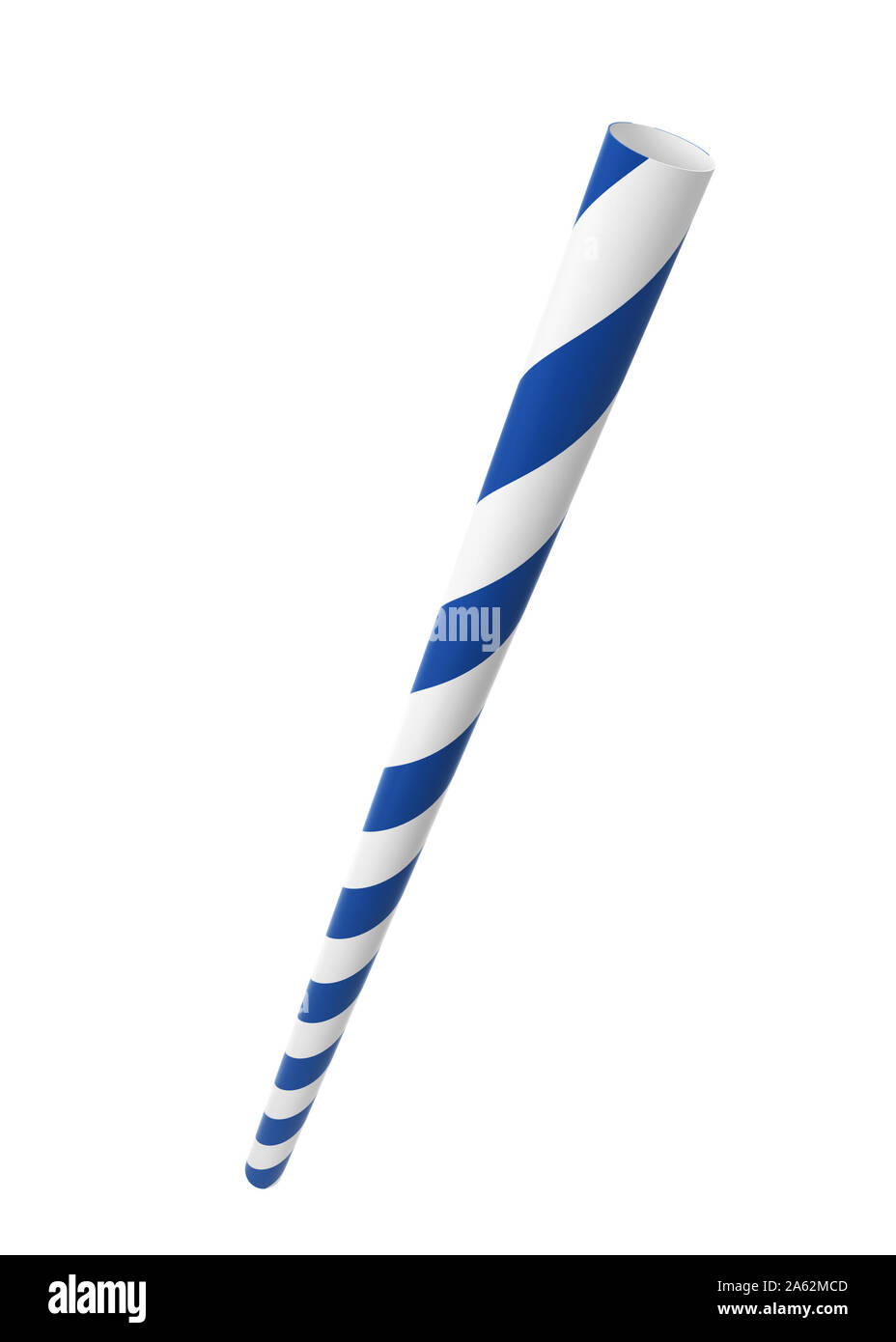 Paper straw. 3d illustration isolated on white background Stock Photo ...