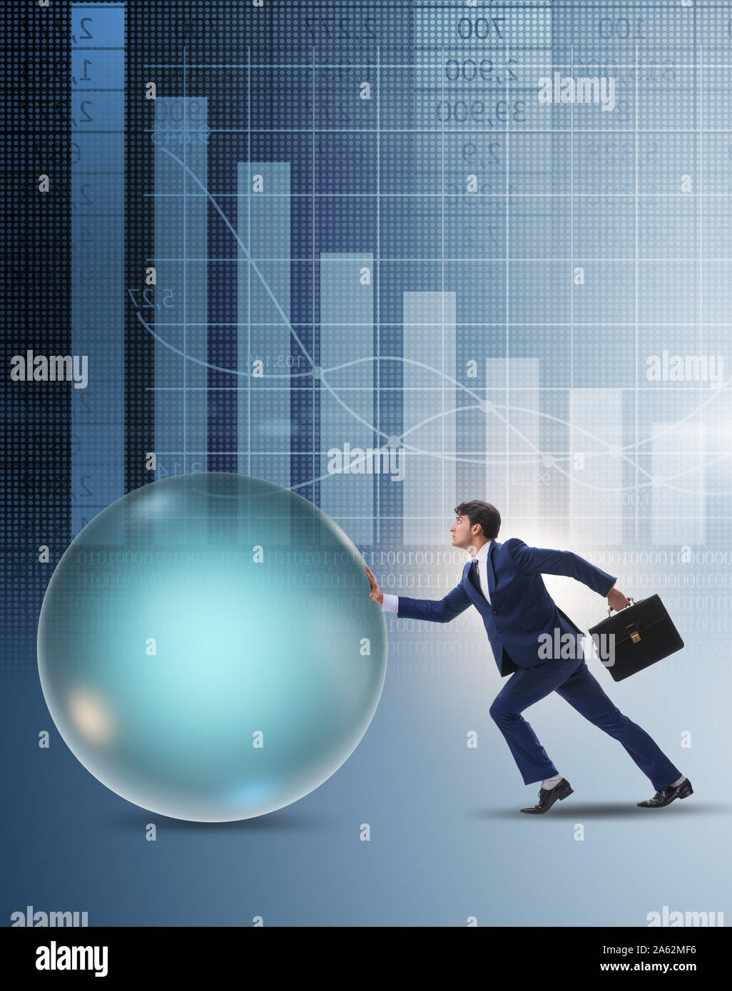 The businessman in competition rivalry concept beating rivals Stock ...