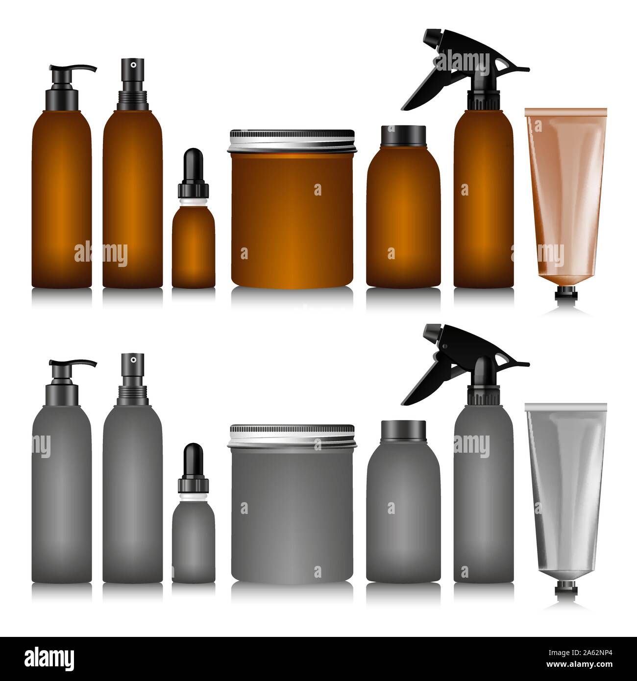 Brown bottle gel blank Stock Vector Images - Alamy