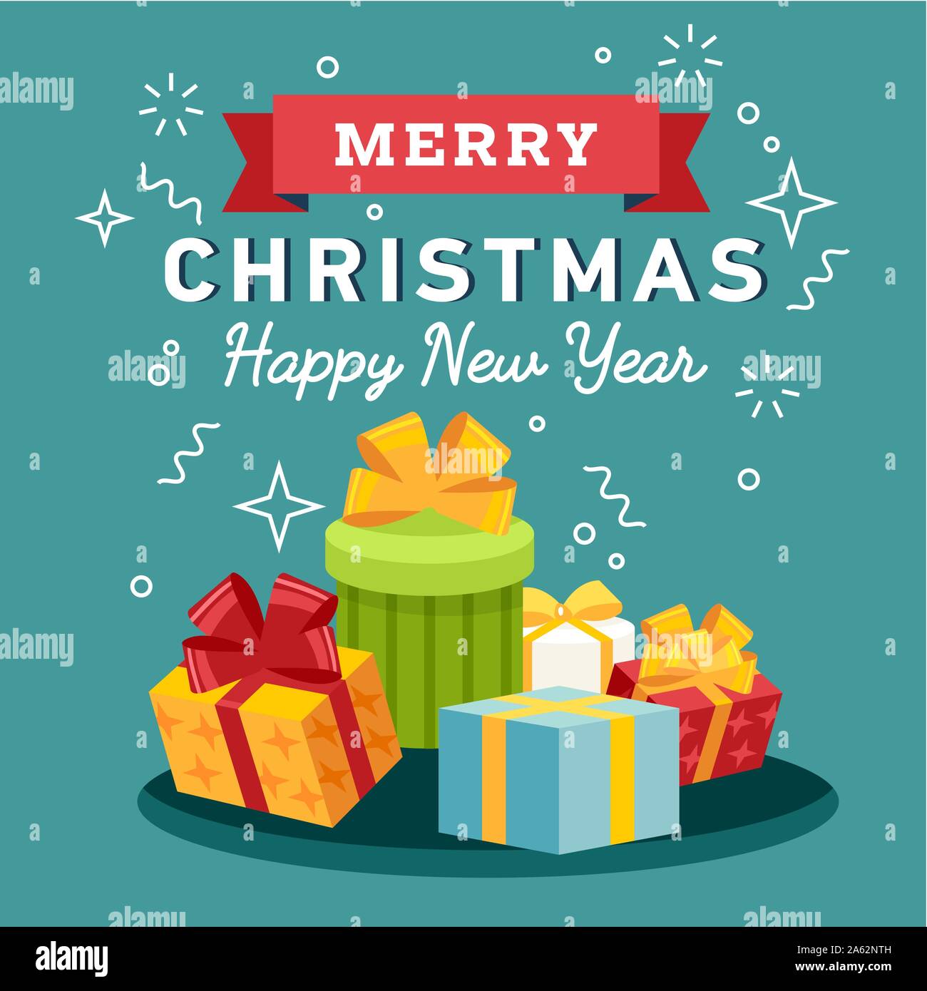 Colorful wrapped gift box Stock Vector Images - Alamy