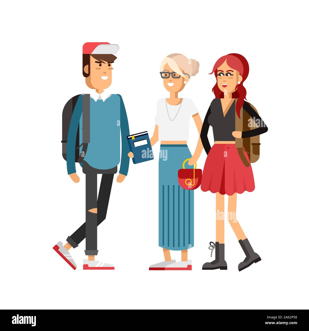 Flat illustratuion set of students Stock Vector Image & Art - Alamy