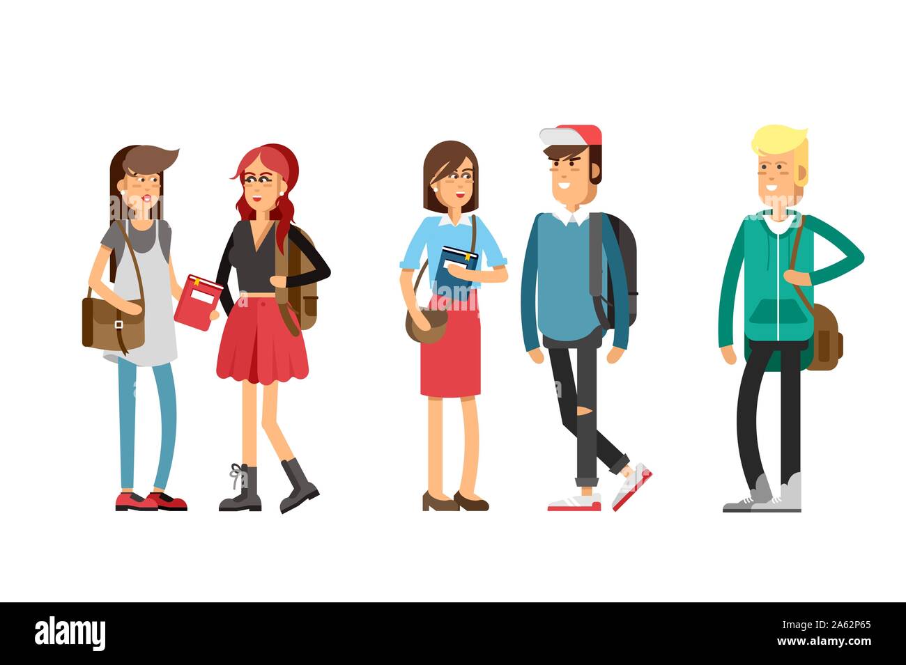 Flat illustratuion set of students Stock Vector Image & Art - Alamy