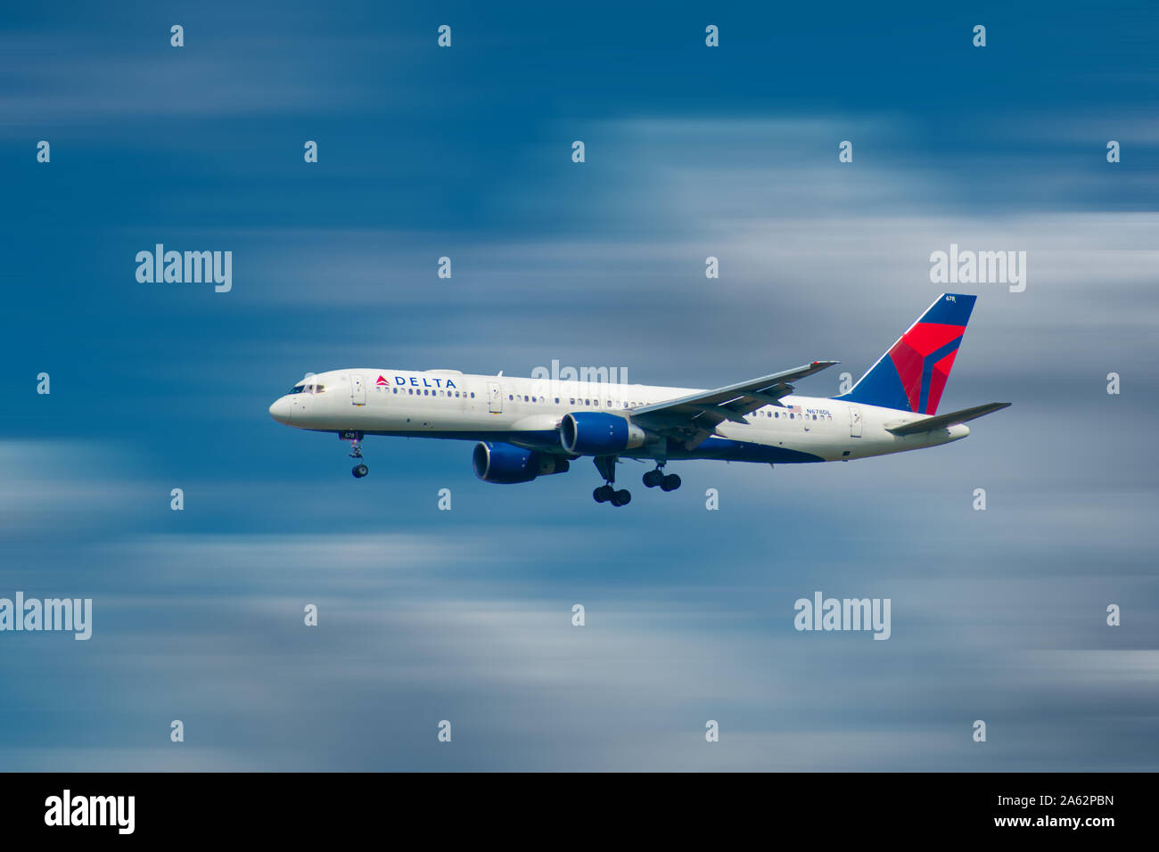 Orlando, Florida. October 10, 2019. Delta Airlines aircraft preparing ...