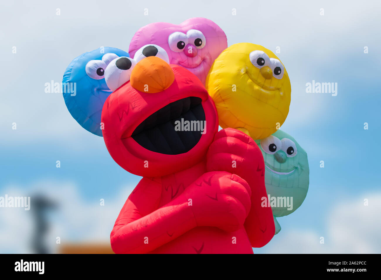 Orlando, Florida. October 09, 2019.Top view of big Elmo float in Sesame ...