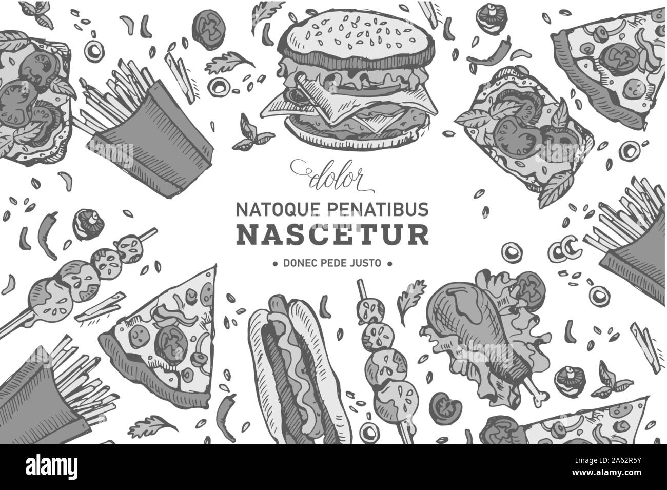 Menu food flyer Black and White Stock Photos & Images - Alamy