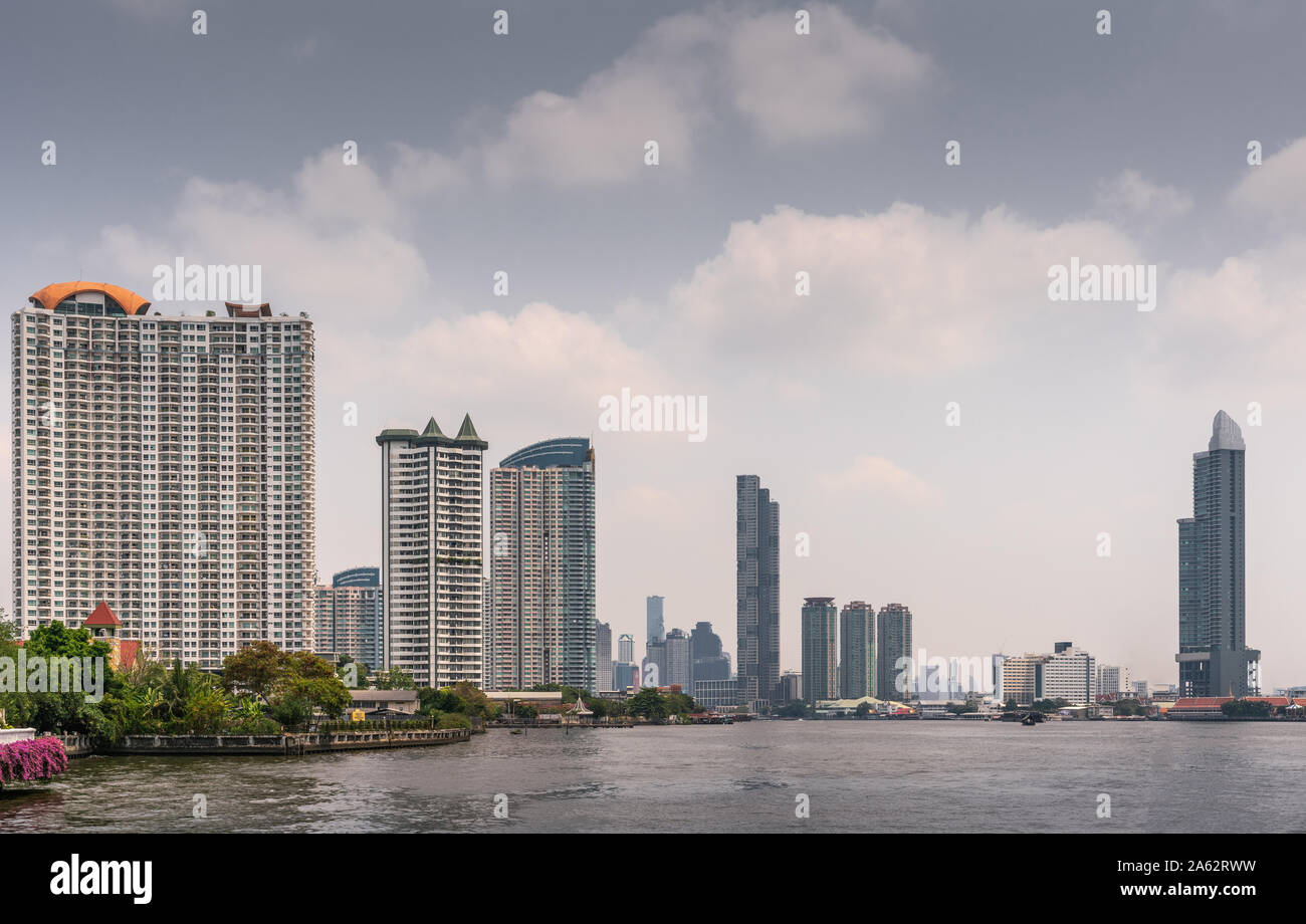 Bangkok city, Thailand - March 17, 2019: Chao Phraya River. Plenty of ...