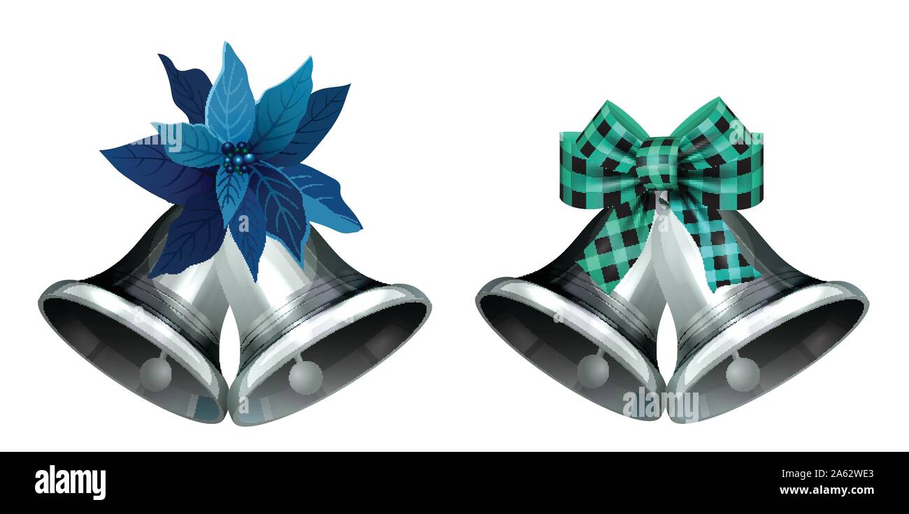 Realistic silver bell isolated on white Stock Vector Image & Art - Alamy