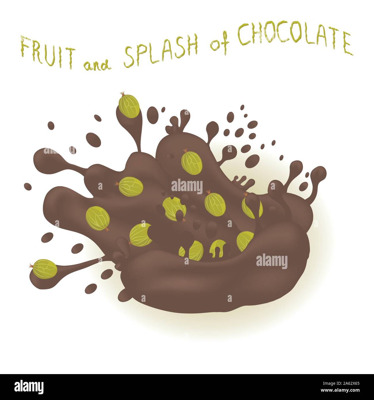 Vector illustration logo for ripe berry green gooseberry, splash of ...